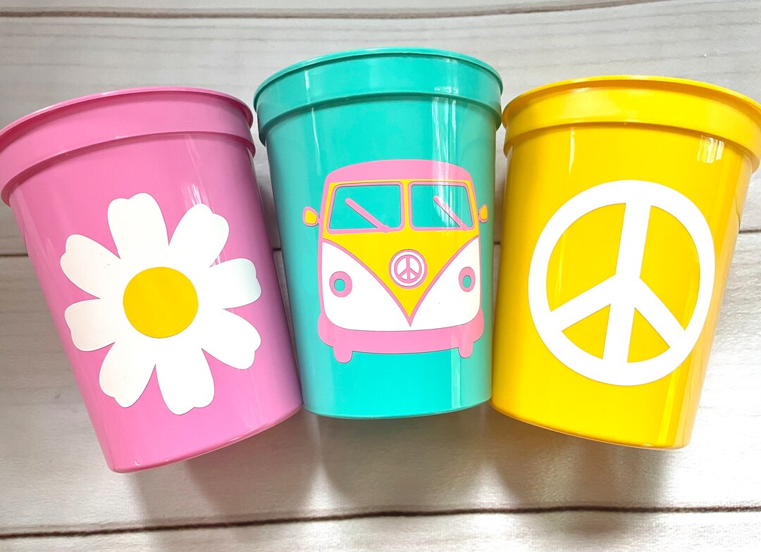 70s Party Cups 70's Birthday Cups Two Groovy Party Cups - Etsy
