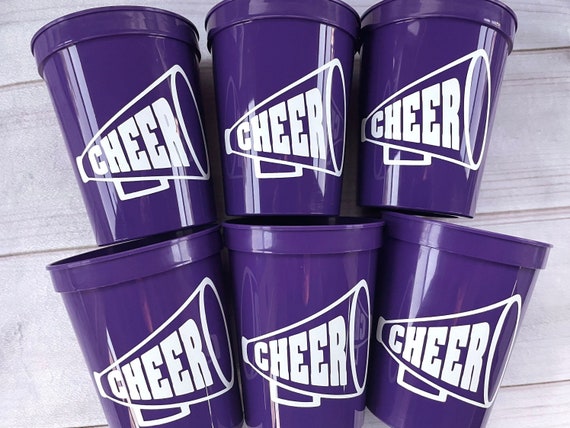 Cheer Party Cups Cheer Reusable Cups Cheer Party Favors | Etsy