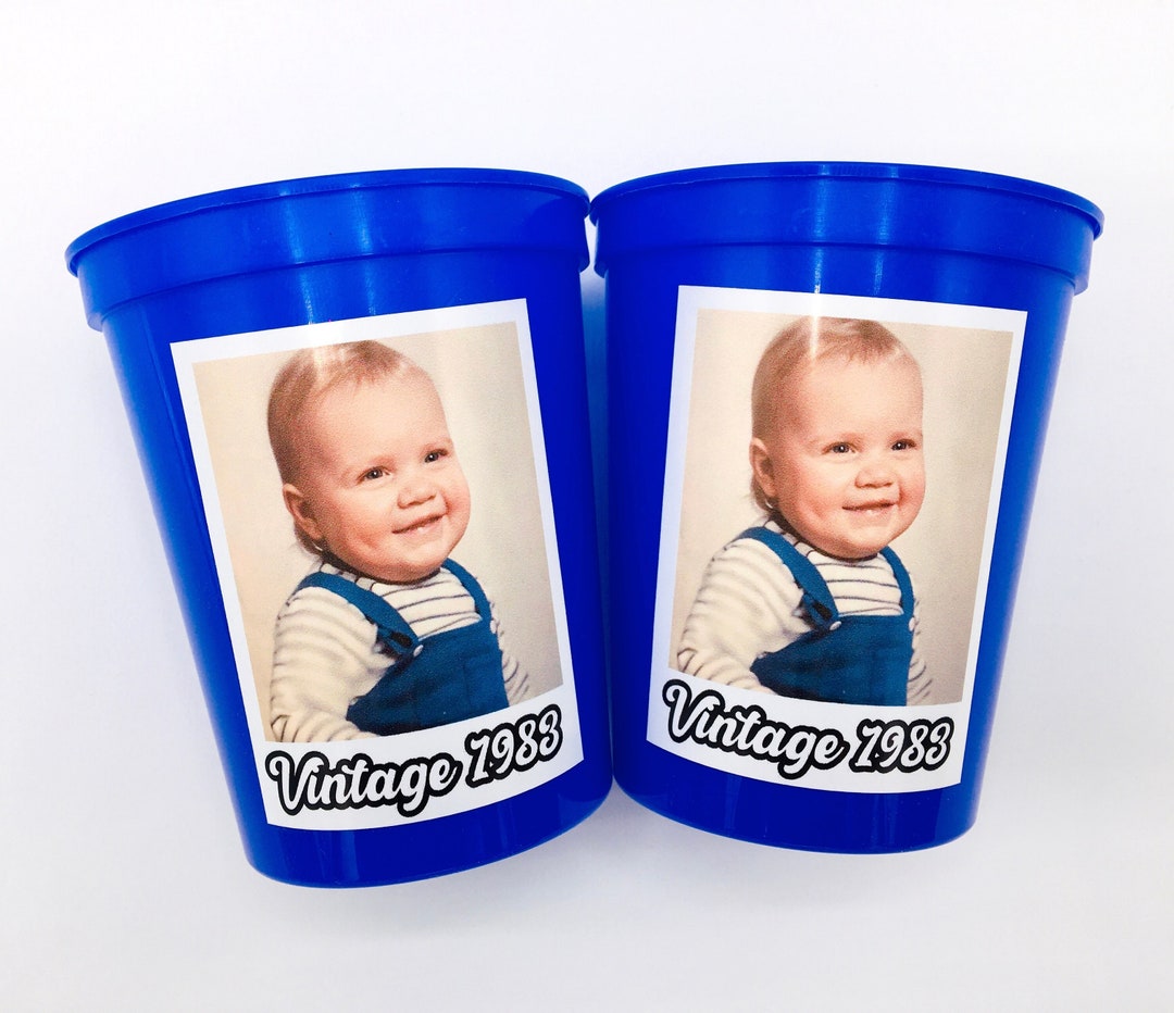 40th Custom Plastic Cups, Personalized Party Cups, Personalized 40th ...
