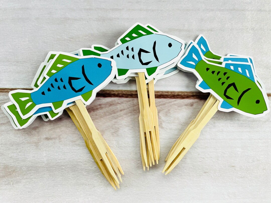 Fishing Party Cupcake Toppers - Fishing Cupcake Toppers Fishing Party ...