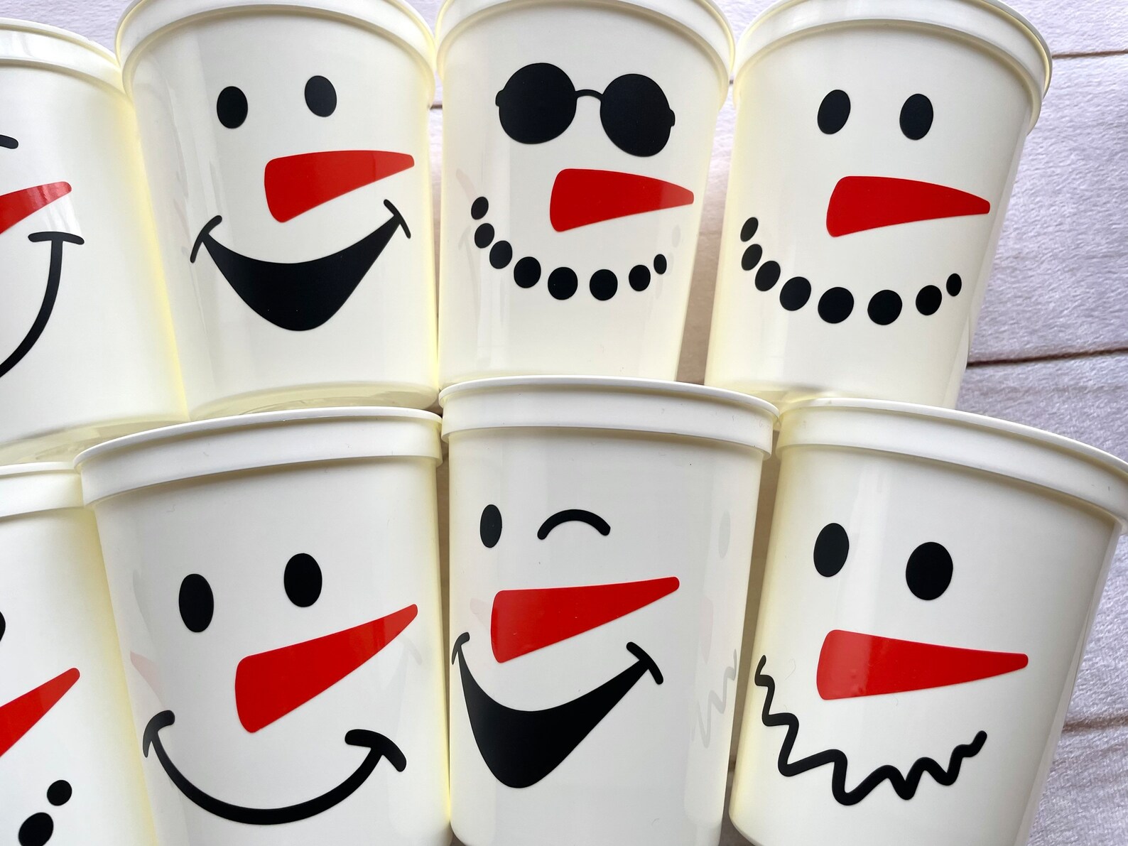 Snowman Party Cups Christmas Party Cups Snowman Party - Etsy