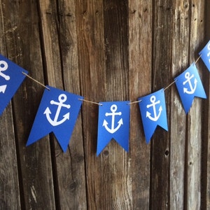 Nautical Party Banner Nautical Baby Shower Decorations Ahoy - Etsy
