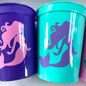 Personalized Mermaid Party Cups – 16oz Reusable Birthday Decorations - Etsy