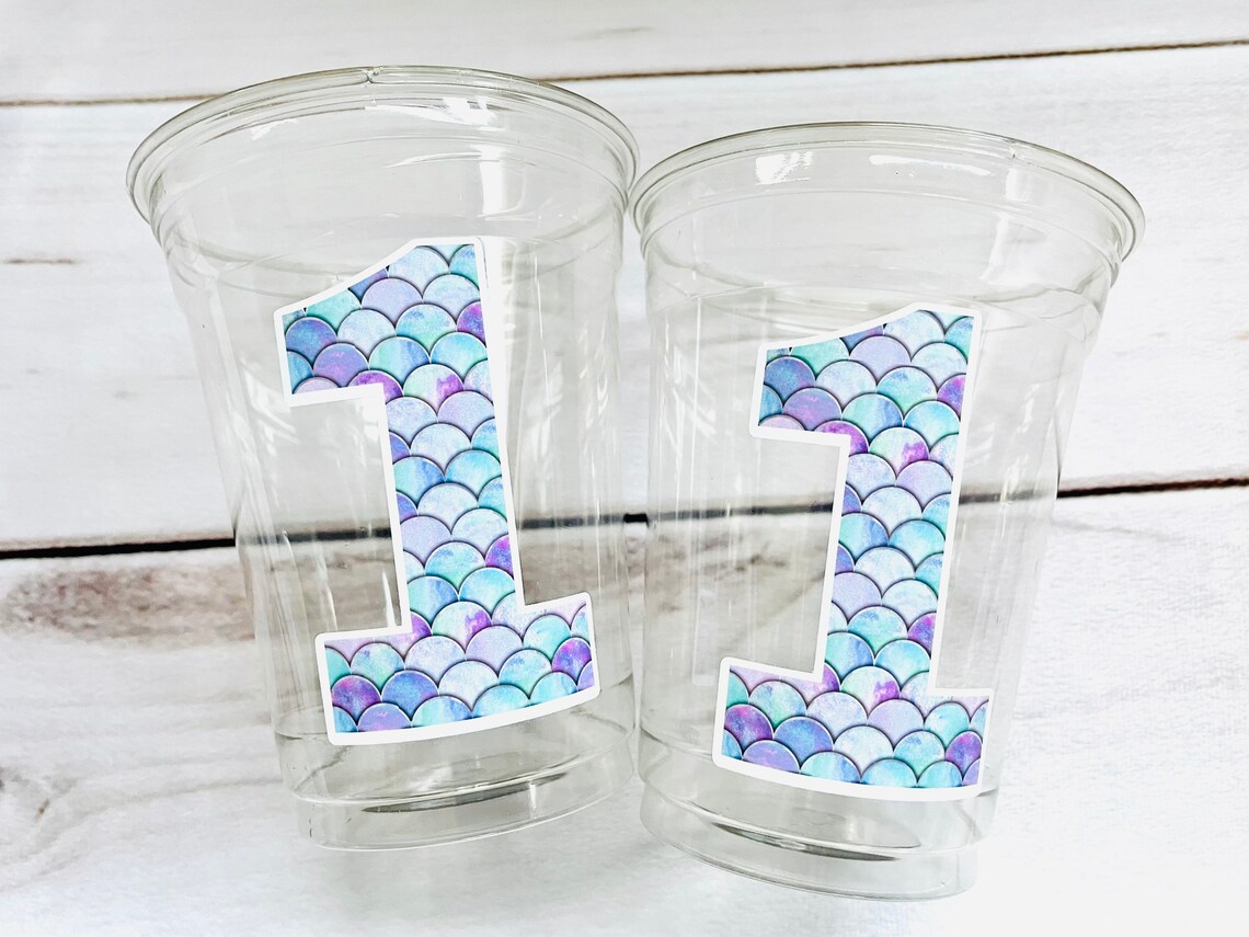 Mermaid Party Cups Mermaid Birthday Party Mermaid Baby - Etsy