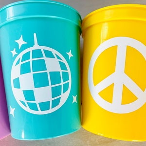 70s Party Cups, Groovy Hippie Birthday Decorations, Reusable 16oz ...