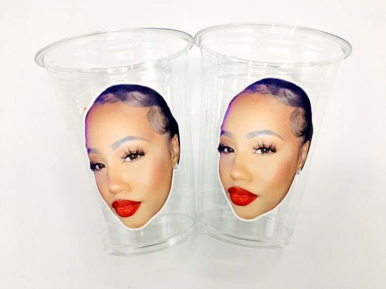Personalized Photo Party Cups, Custom Face Decor - Etsy