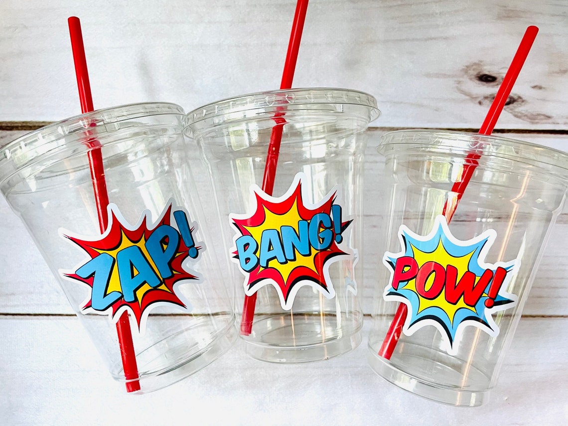 Superhero Party Cups – Birthday Decorations, 16oz - Etsy