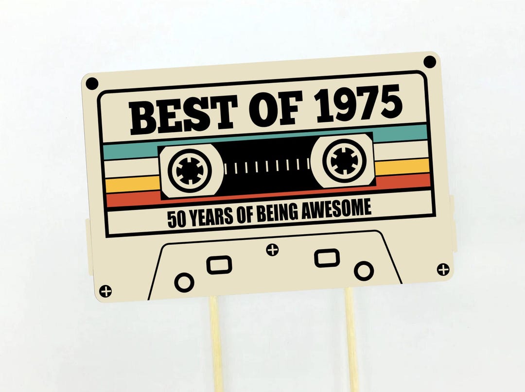 50th Birthday, 50th Birthday Cake Topper, Best of 1975, 50th for Him ...