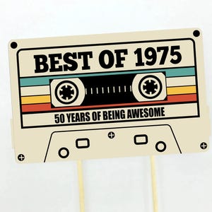 50th Birthday, 50th Birthday Cake Topper, Best of 1975, 50th for Him ...