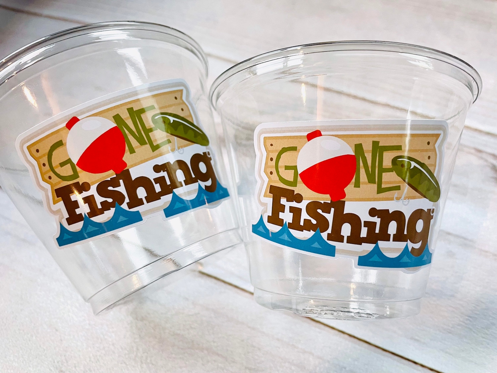 Fishing Party Cups - Fishing Birthday Party Decorations, Gone Fishing ...