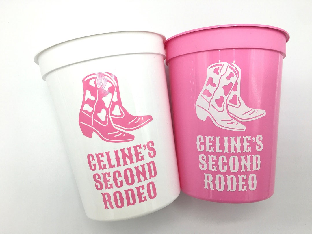 Personalized Cowgirl Birthday Party Cups, Rodeo Theme, Pink and White ...