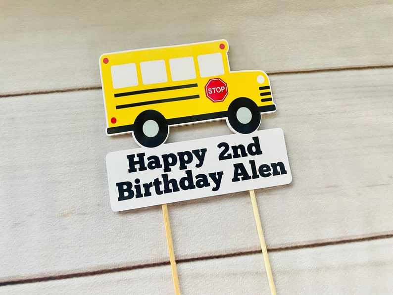 School Bus Party School Bus Cake Topper Cups School - Etsy