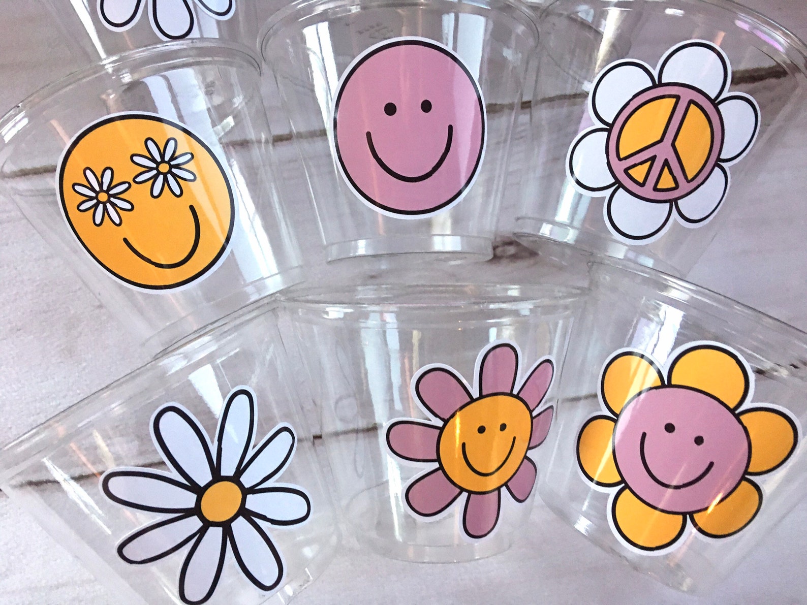 Two Groovy Birthday Party Cups 70s Party Cups Birthday - Etsy