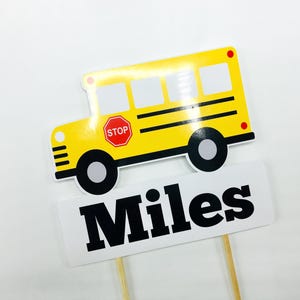School Bus Party - School Bus Cake Topper, Cups School Birthday School ...