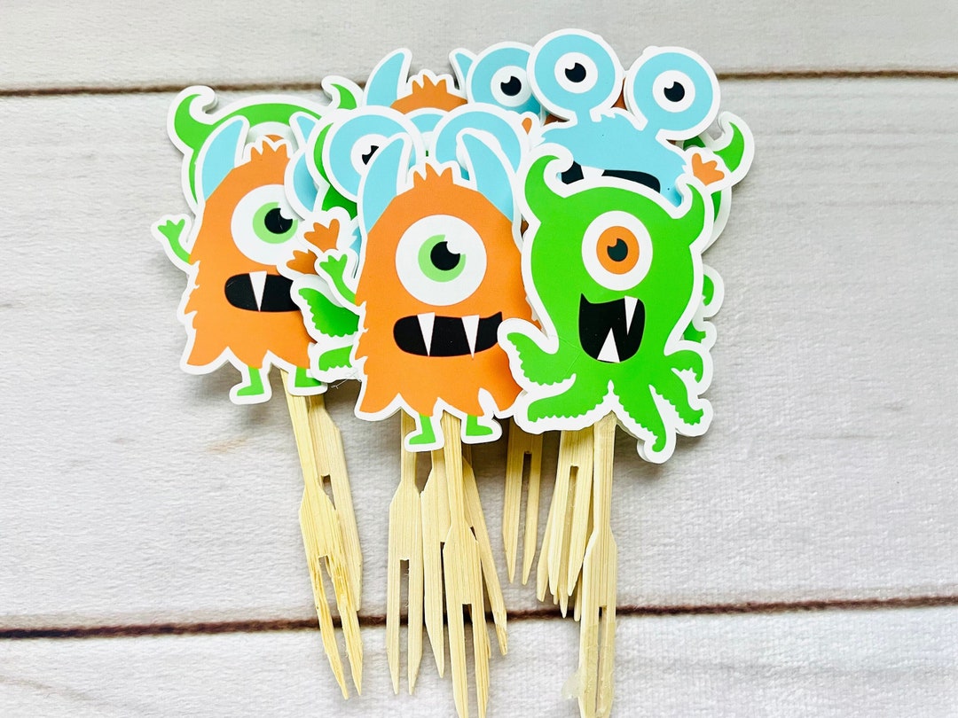 Monster Birthday, Monster Party Cupcake Toppers, Monster Birthday ...