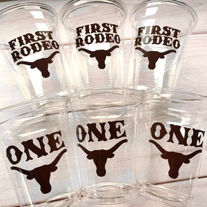 First Rodeo Birthday Cups, Cowboy Party, 16oz - Etsy