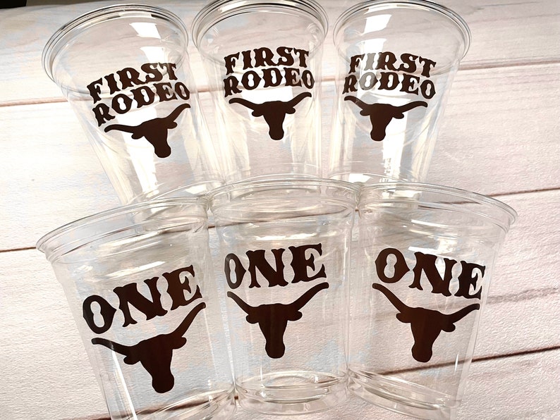 First Rodeo Birthday Cups, Cowboy Party, 16oz - Etsy