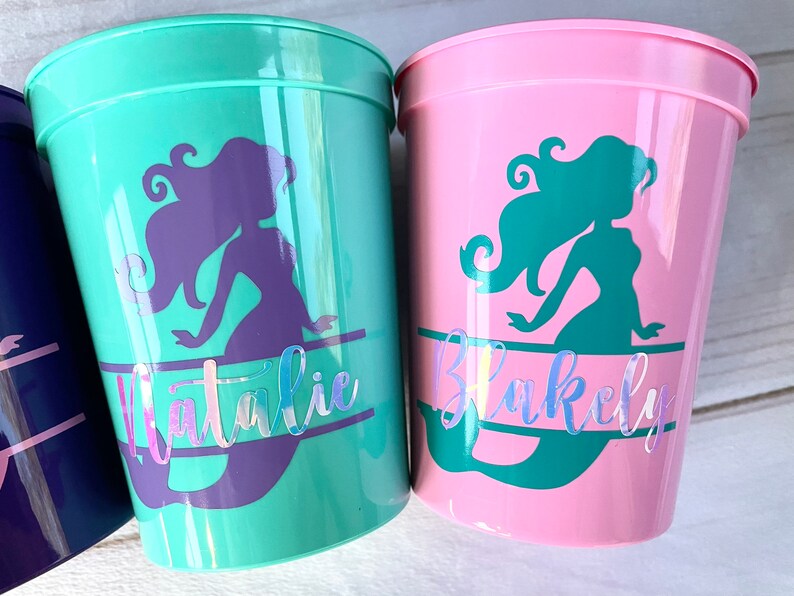 Personalized Mermaid Party Cups – 16oz Reusable Birthday Decorations - Etsy