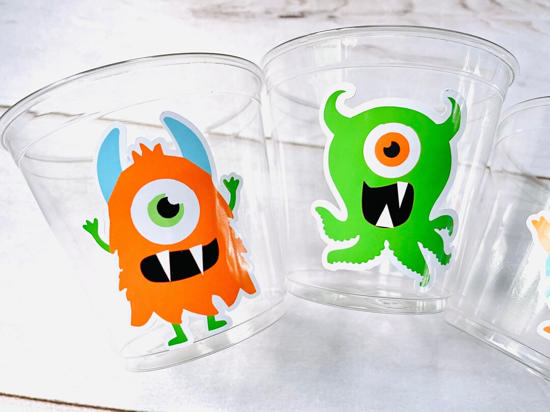 Monster Party Cups - First Birthday, Baby Shower Decorations - Etsy