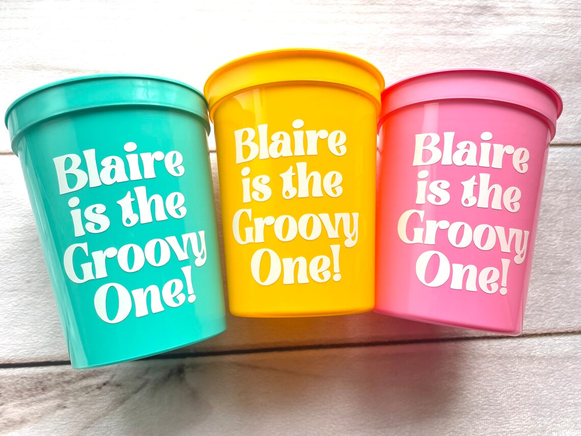70s Party Cups, 70's Birthday Cups, Two Groovy Party Cups, 70's ...