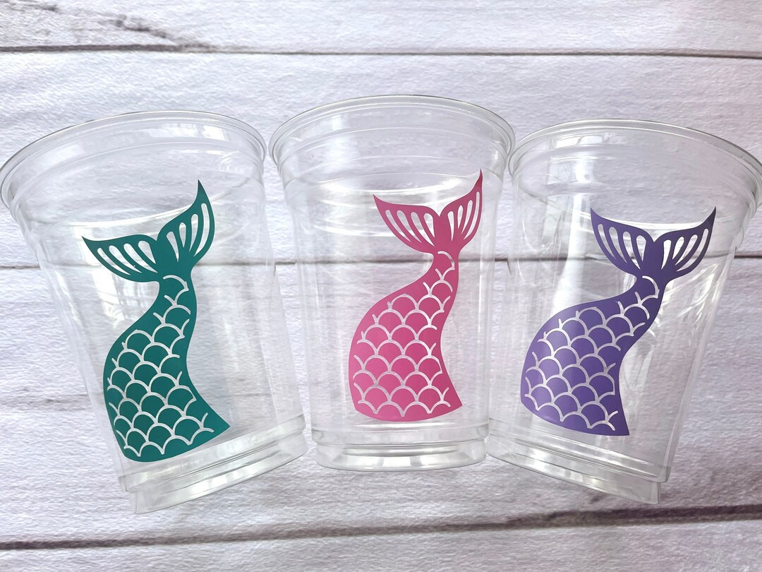 Mermaid Birthday Party Cups - Mermaid Bachelorette Party Favors ...