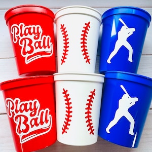 Baseball Party Cups Reusable 16oz Stadium Cups Baseball Favors Baseball ...