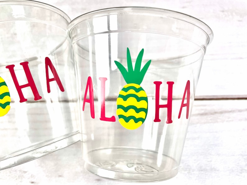 Aloha Pineapple Party Cups - Luau Theme, Summer Favors - Etsy