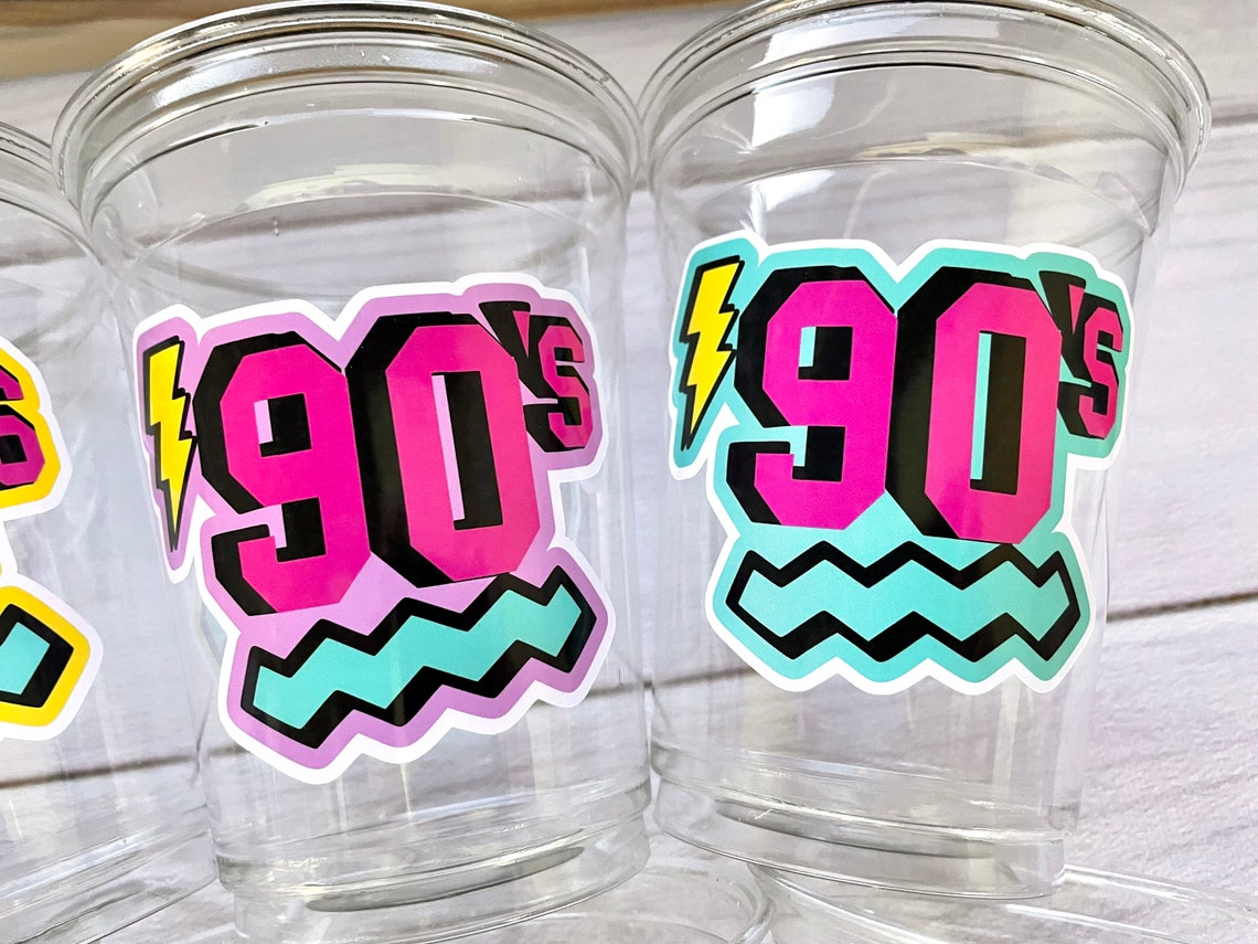 90s Party Cups - Retro Theme Decorations - Etsy UK