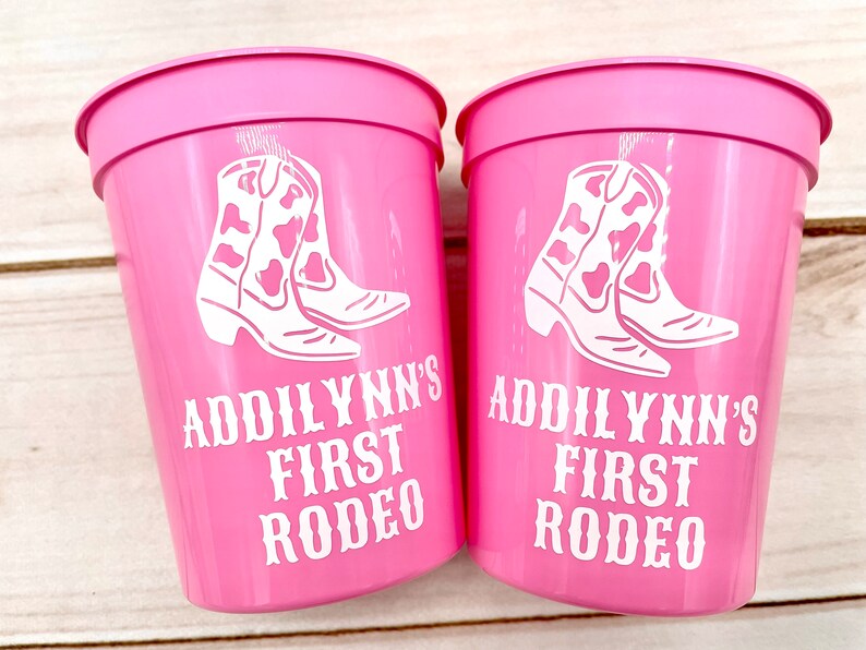 First Rodeo Birthday Cups, First Rodeo Party Cups, Personalized Cowgirl ...