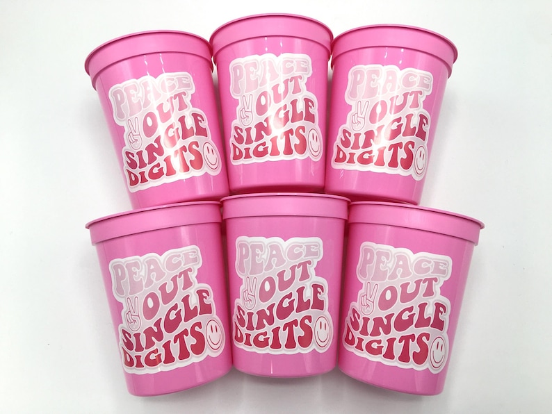 Peace Out Single Digits, 10th Birthday, 10th Birthday Cups, 10th ...