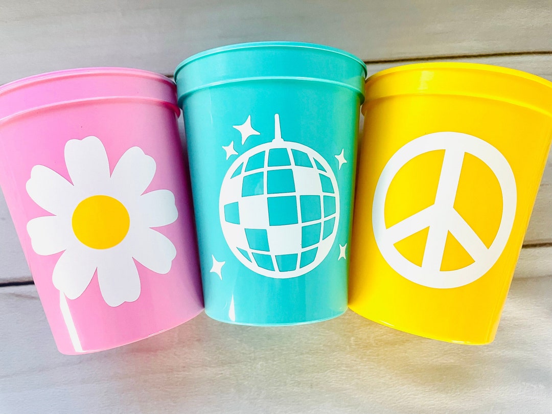 70s Party Cups, 70's Birthday Cups, Two Groovy Party Cups, 70's ...
