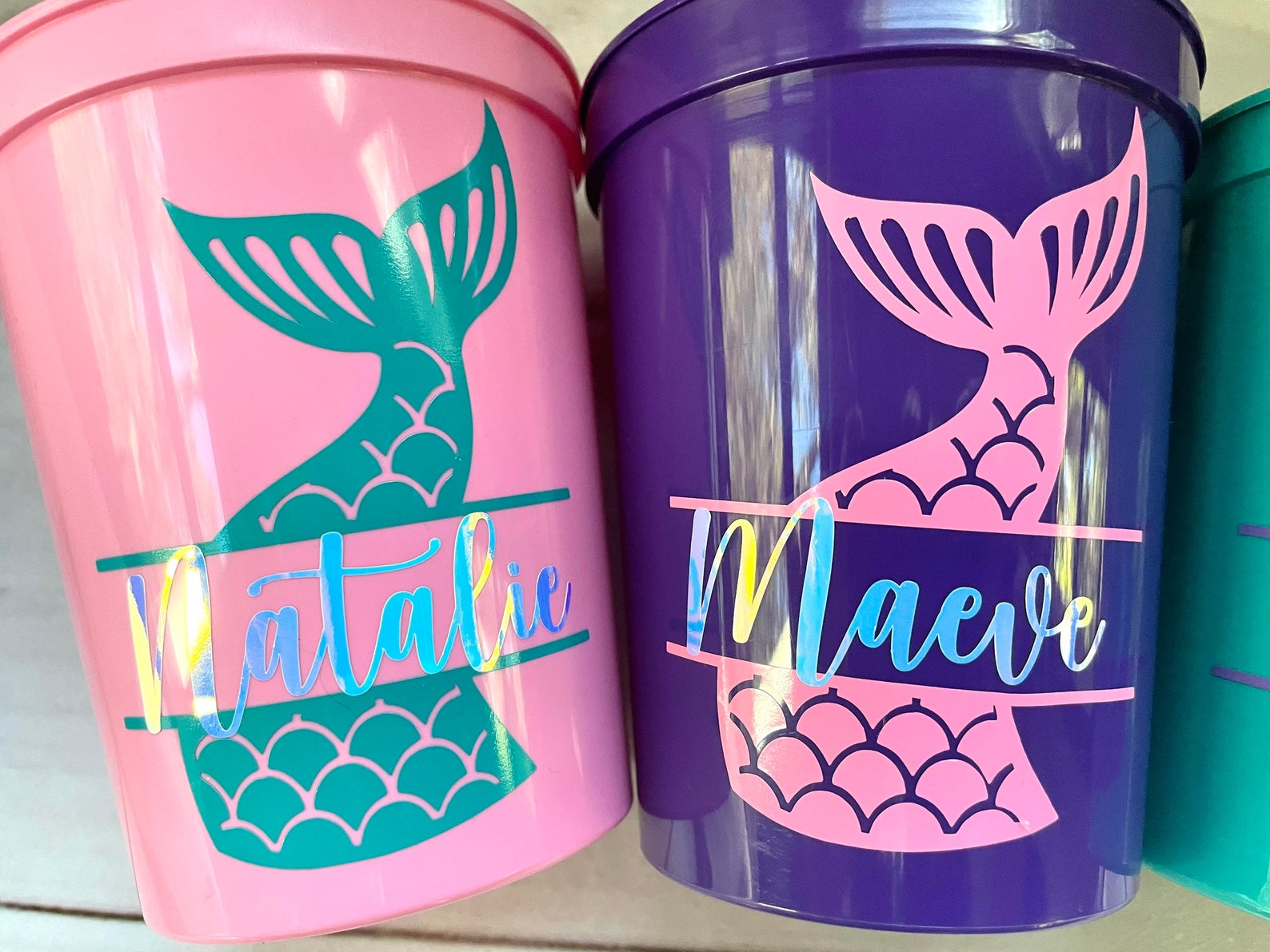 Personalized Mermaid Party Cups – Under the Sea Decorations - Etsy