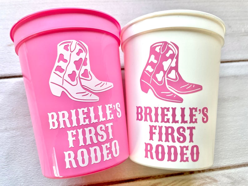 First Rodeo Birthday Cups, First Rodeo Party Cups, Personalized Cowgirl ...