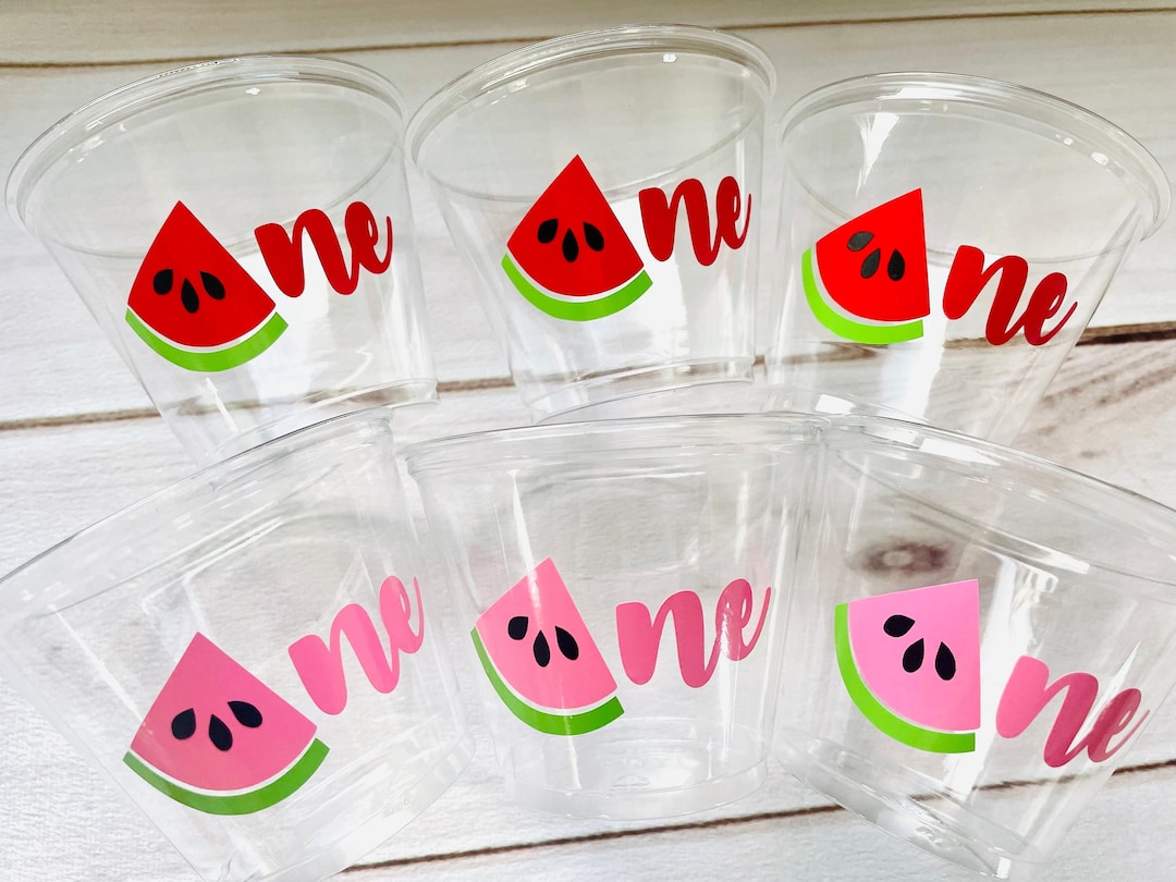 Watermelon Party Cups, One in a Melon Party, Small 9oz Watermelon Cups ...