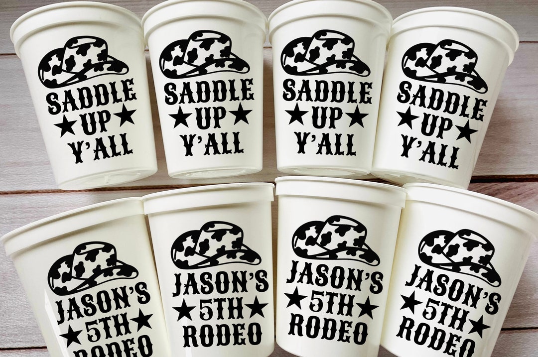 First Rodeo Birthday Cups, First Rodeo Party Cups, Personalized Cowboy ...