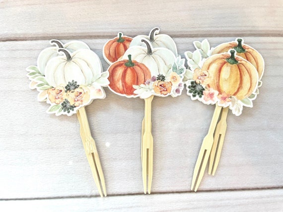 Fall Pumpkin Cupcake Toppers Little Pumpkin Cupcake Toppers - Etsy