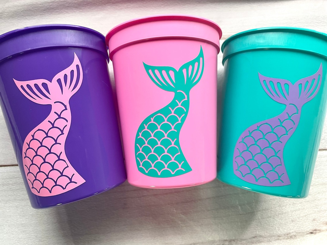 Mermaid Birthday Party Cups - Mermaid Party Decorations, Personalized ...