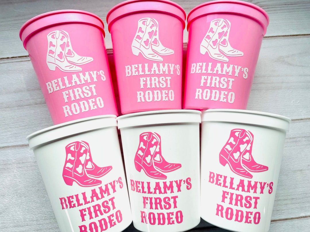 First Rodeo Birthday Cups, First Rodeo Party Cups, Personalized Cowgirl ...