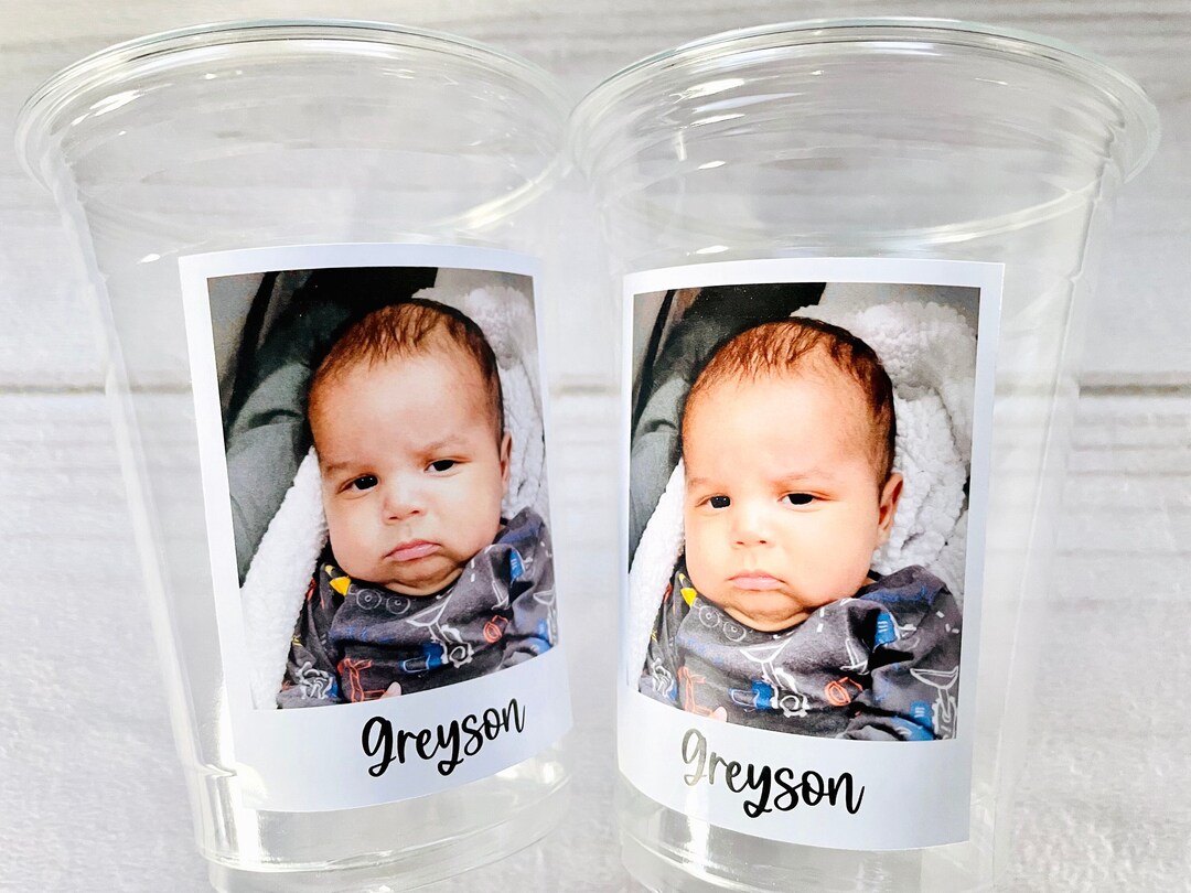 Custom Photo Party Cups, Personalized Birthday Decorations - Etsy