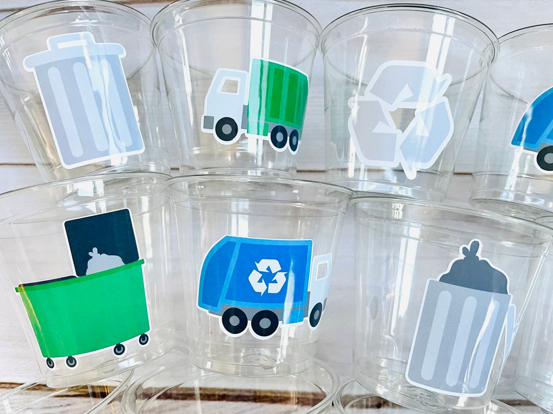 Garbage Truck Party Cups 9oz Trash Truck Cups Garbage Truck - Etsy