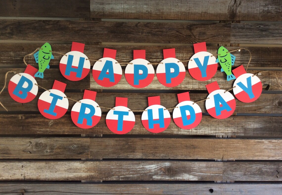 Fishing Birthday Banner - Fishing Banner Fishing Birthday Decorations ...