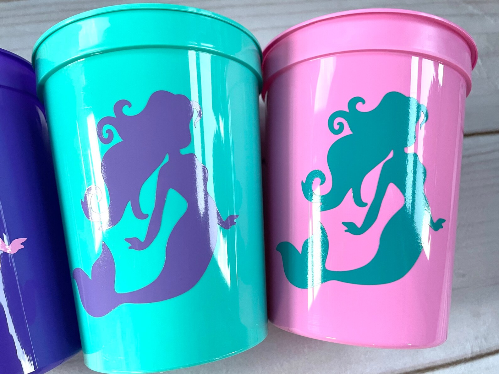 Personalized Mermaid Party Cups – 16oz Reusable Birthday Decorations - Etsy