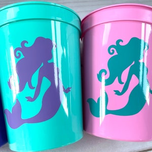 Personalized Mermaid Party Cups – 16oz Reusable Birthday Decorations - Etsy