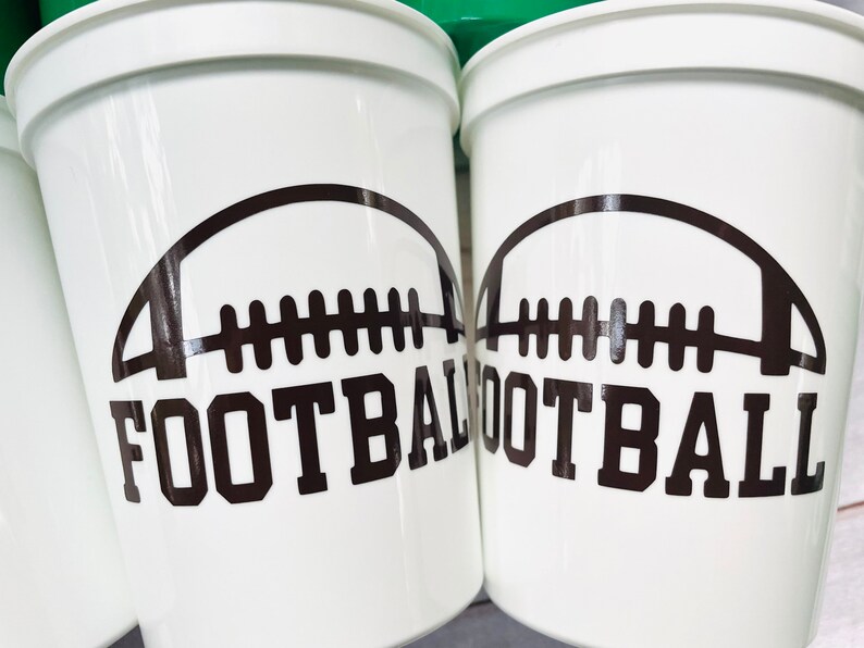 Football Party Cups: 16oz Reusable Stadium Cups, Game Day Favors - Etsy