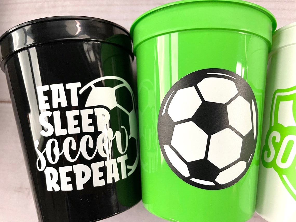 Soccer Party Cups Reusable 16oz Stadium Cups Soccer Favors - Etsy