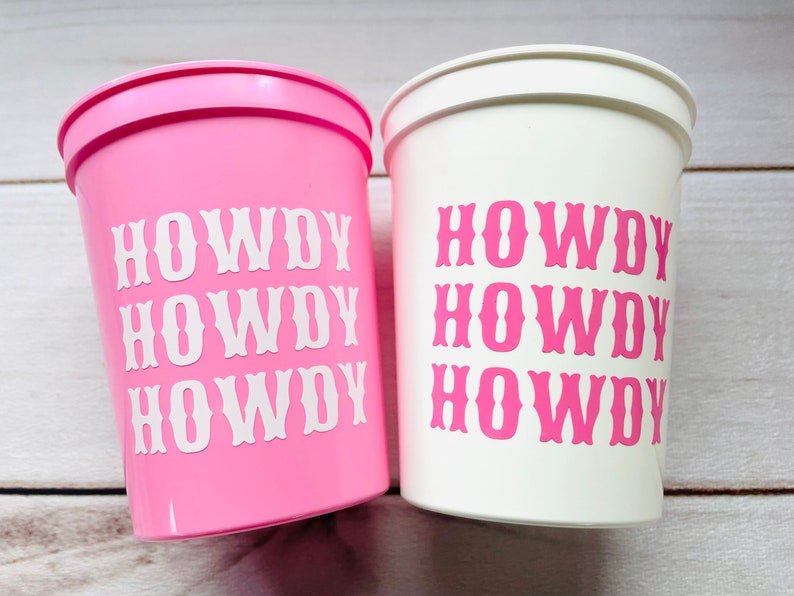 Howdy Cowgirl Party Cups - Cowgirl Birthday Party, Cowgirl Bachelorette ...