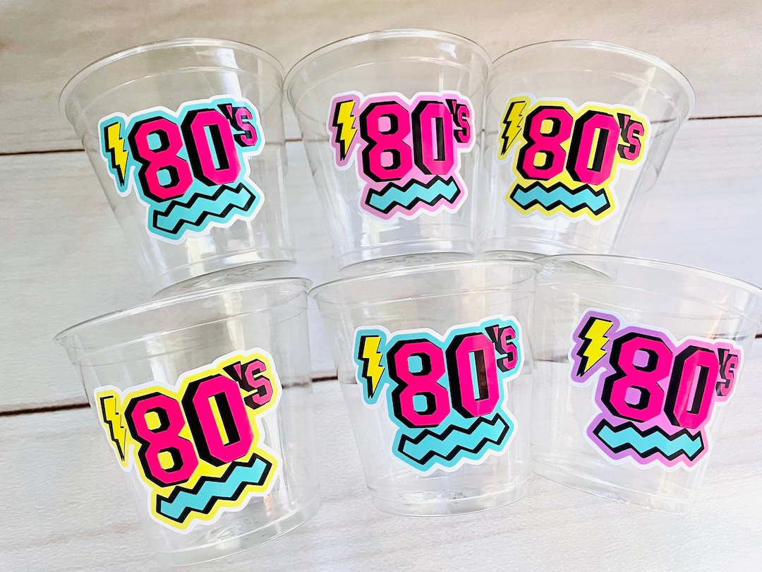 80s Party Cups - 80s Party Decorations, 80s Birthday Cups, I Love the ...