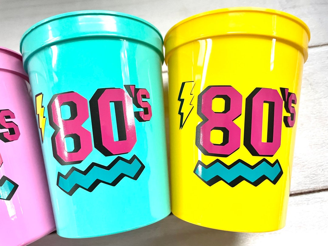 80s Party Cups - Retro Reusable Stadium Cups, Party Favors - Etsy