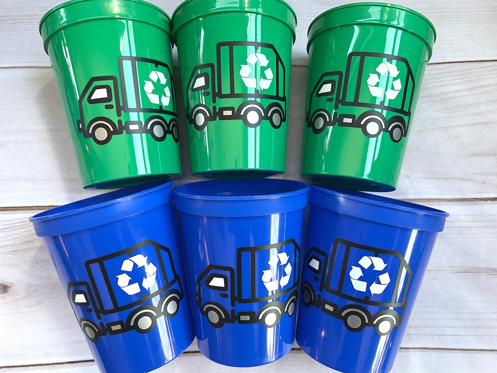 Garbage Truck Party Cups Reusable 16oz Stadium Cups Trash Truck Favors ...