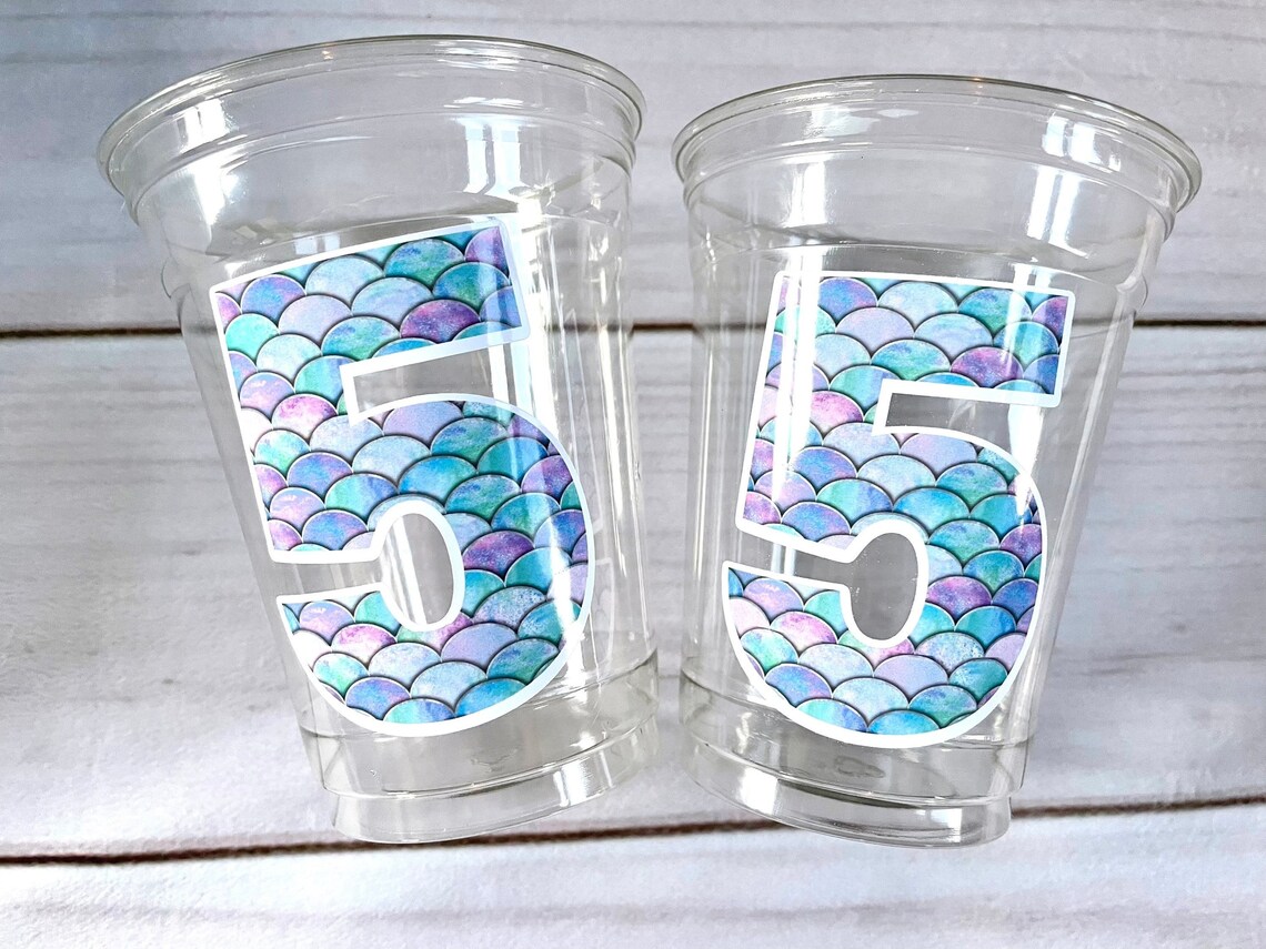 Mermaid Party Cups Mermaid Birthday Party Mermaid Baby - Etsy